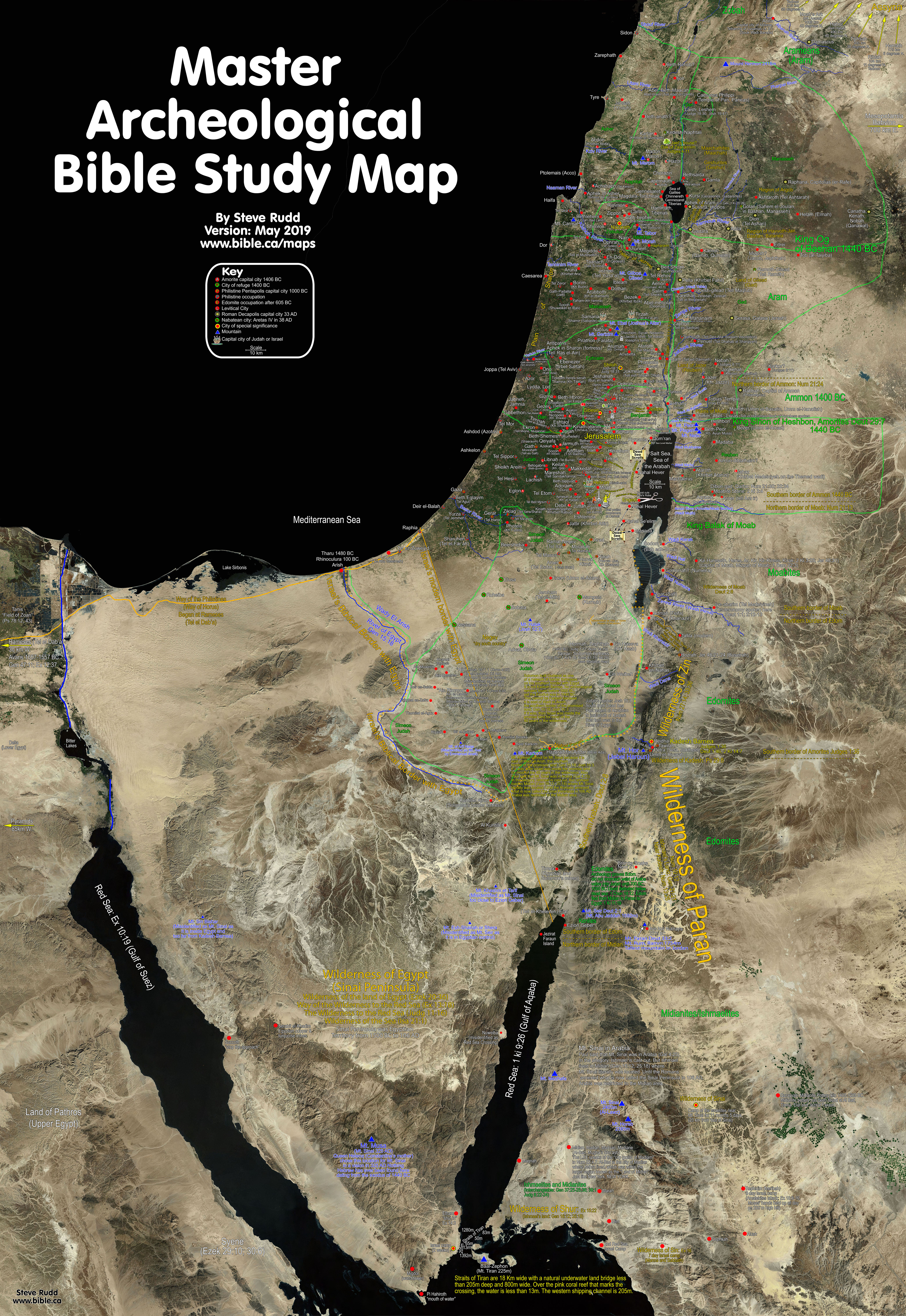 Bible Maps: Master archeological bible study map of the promised land ...